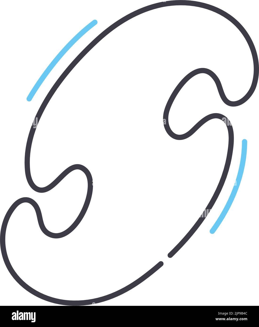 measuring curve ruler line icon, outline symbol, vector illustration ...