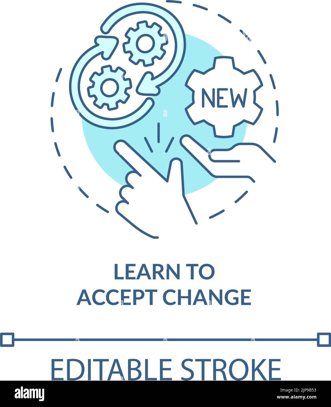 Learn to accept change turquoise concept icon Stock Vector Image & Art ...