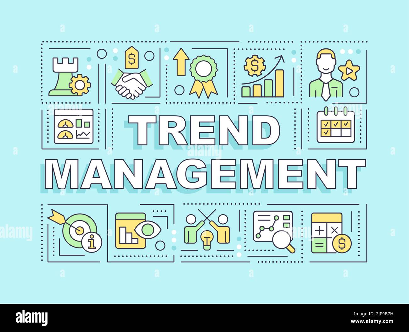 Trend management word concepts turquoise banner Stock Vector Image & Art - Alamy