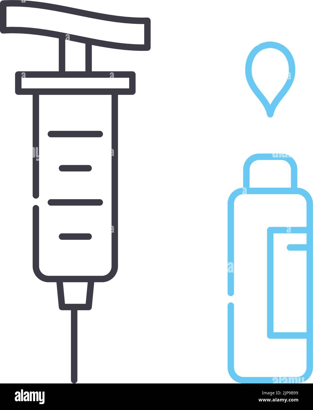 vaccine line icon, outline symbol, vector illustration, concept sign ...