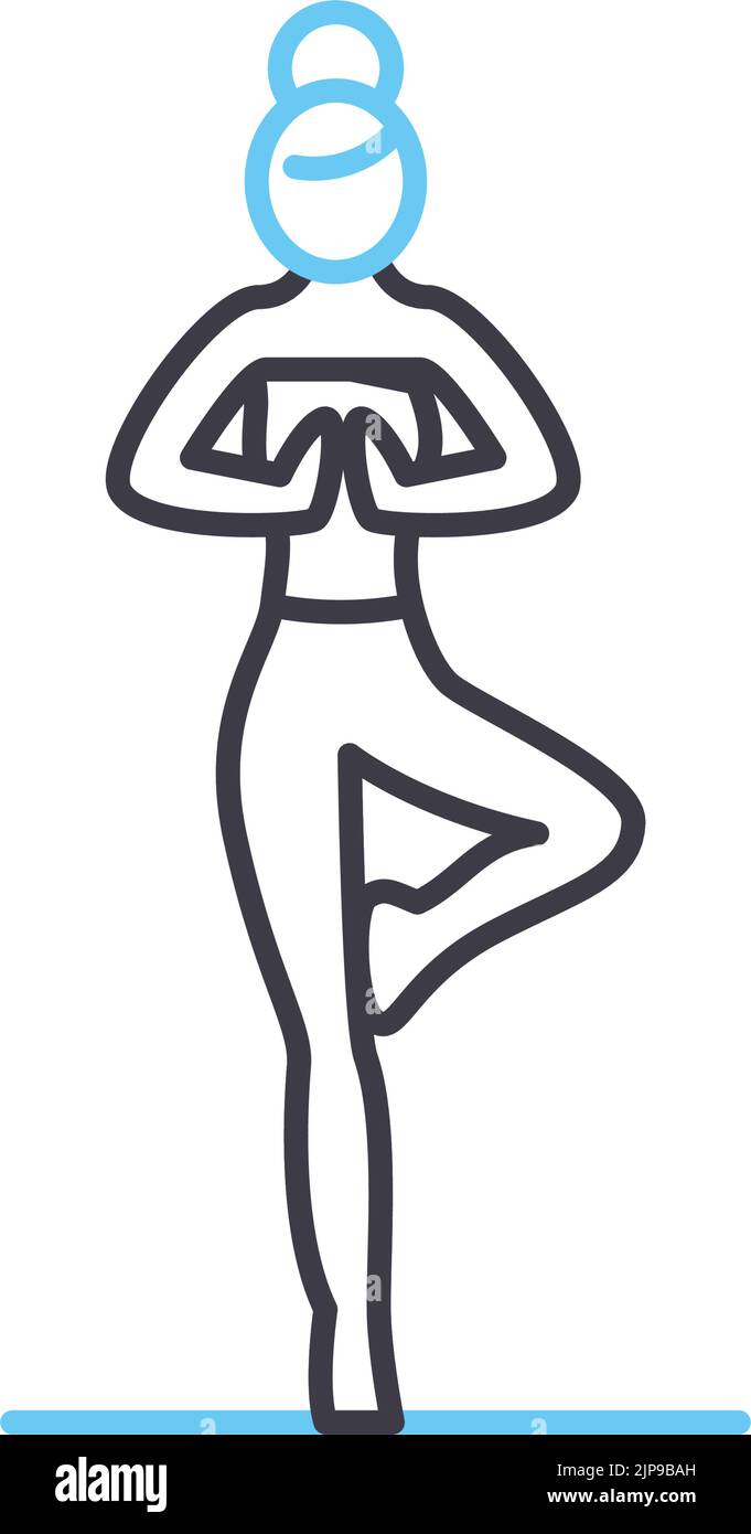 Yoga pose outline icon hi-res stock photography and images - Alamy