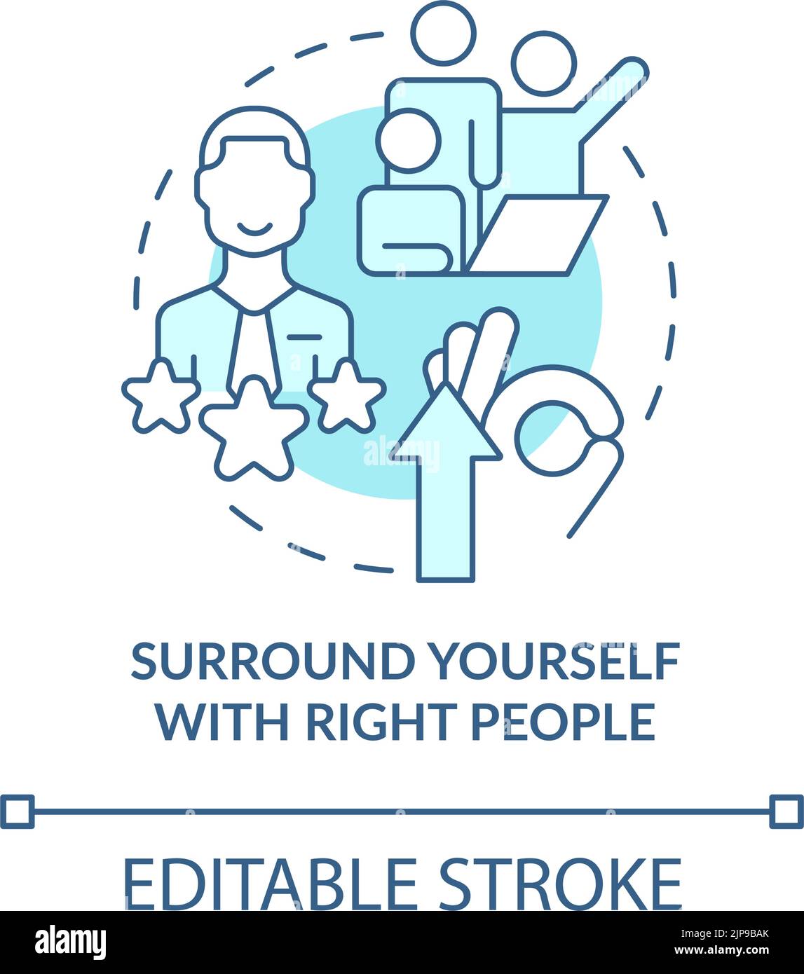 Surround yourself with right people turquoise concept icon Stock Vector ...