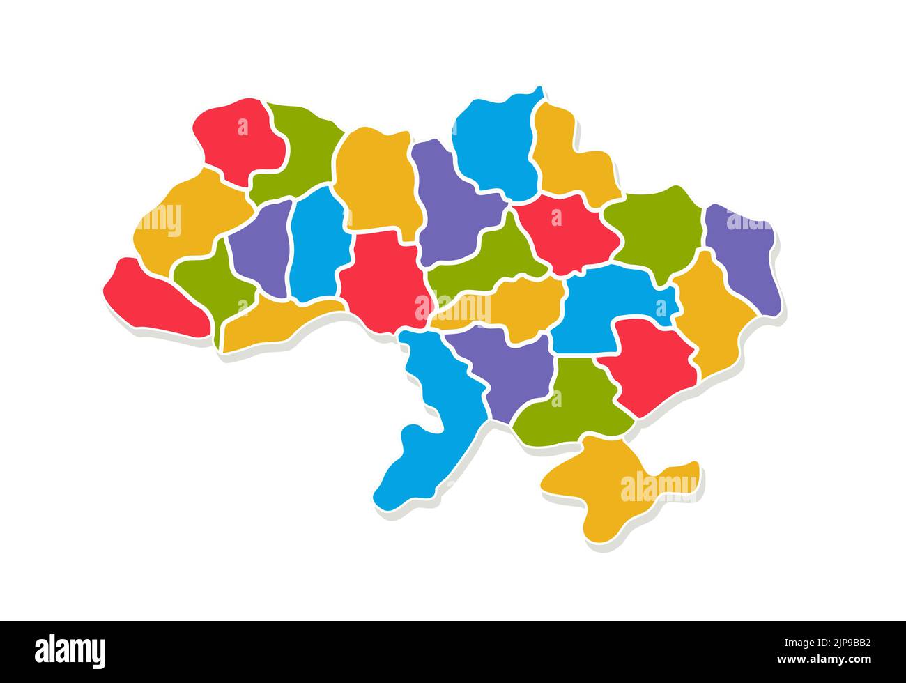 Ukraine regions color cartoon map. Vector illustration Stock Vector ...