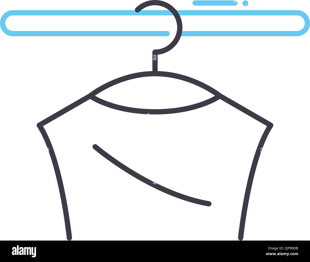wardrobe clothes hanger line icon, outline symbol, vector illustration ...