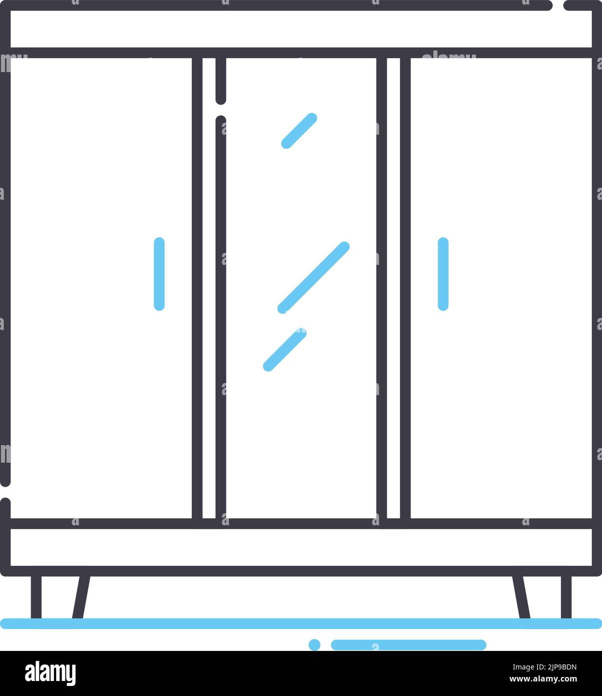 wardrobe line icon, outline symbol, vector illustration, concept sign ...