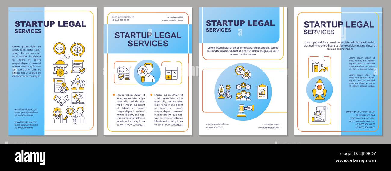 Legal services for early-stage entrepreneurs blue brochure template ...