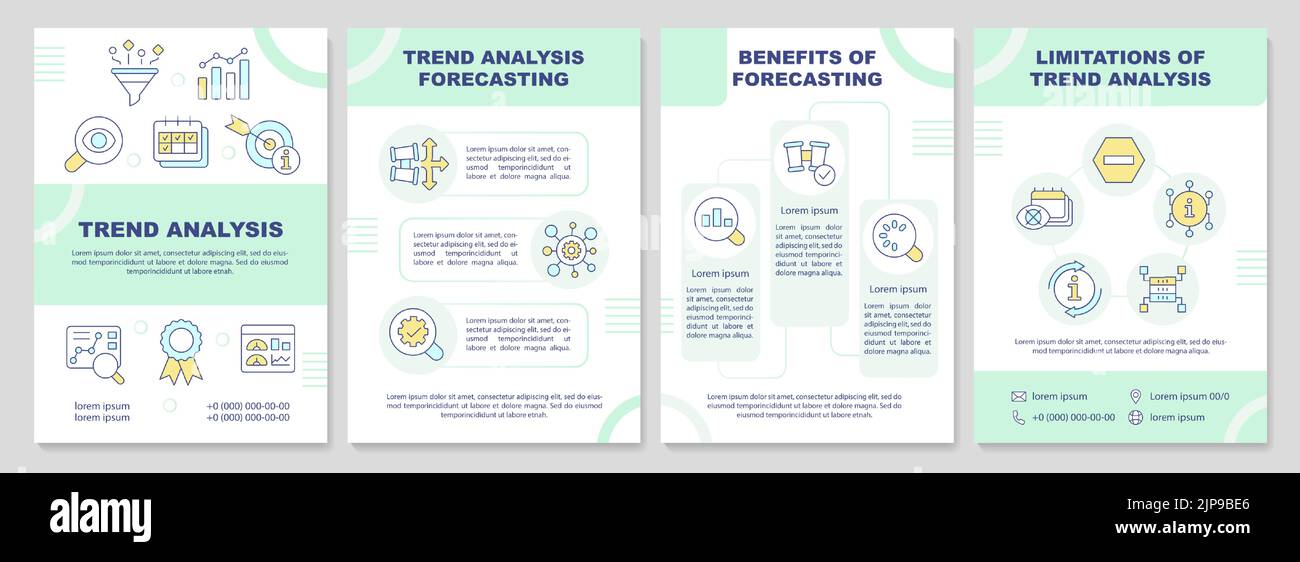 Trend analysis in forecasting green brochure template Stock Vector ...