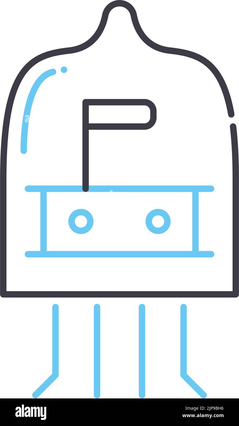vacuum tube line icon, outline symbol, vector illustration, concept ...