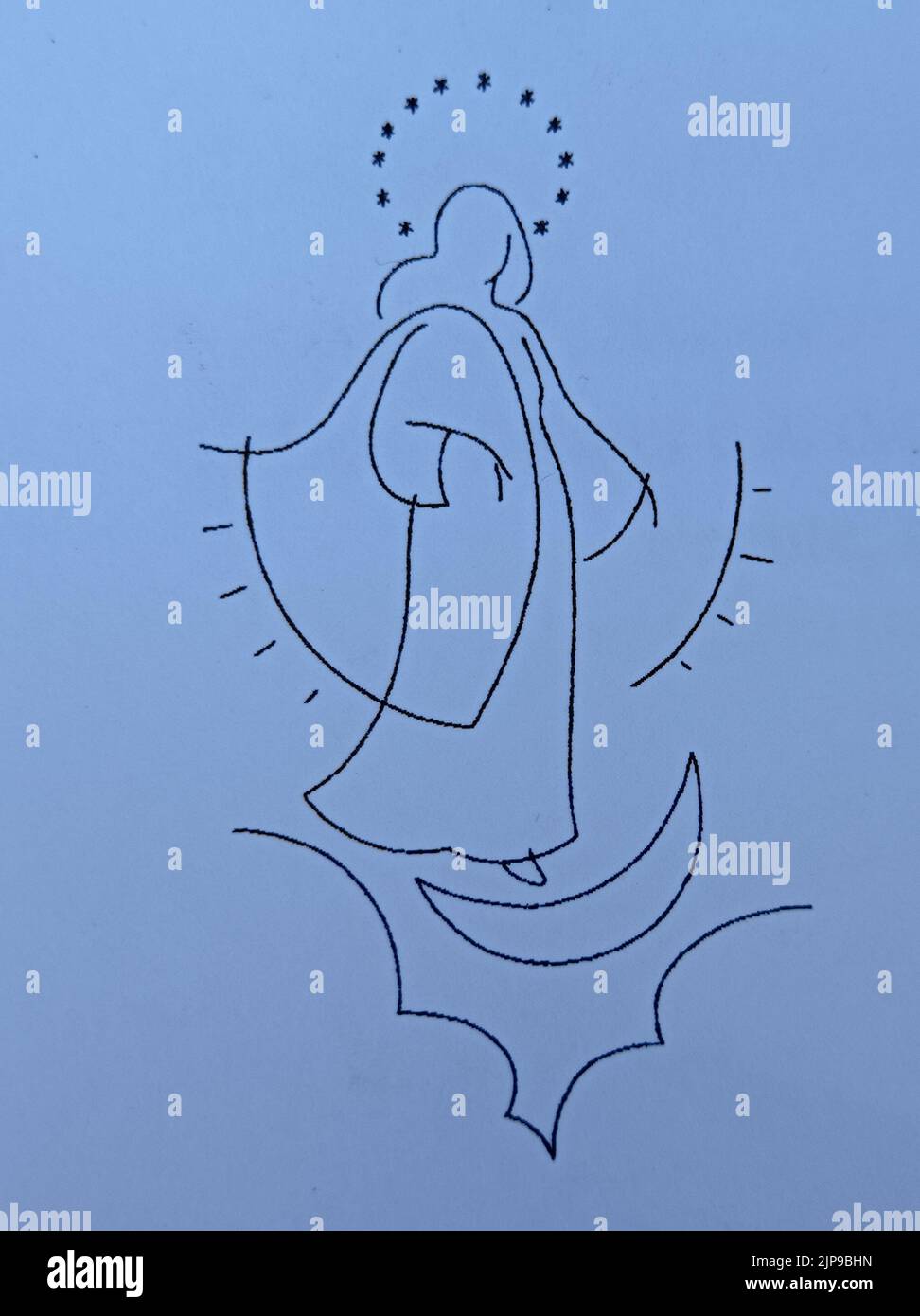 Dessin de la Vierge Marie, France Stock Photo - Alamy