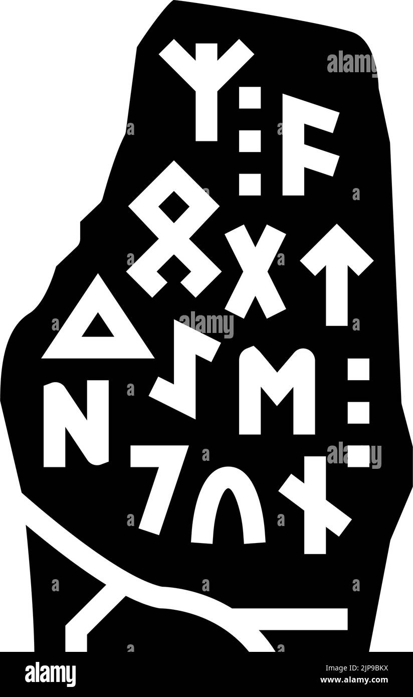 rune stone viking glyph icon vector illustration Stock Vector Image ...