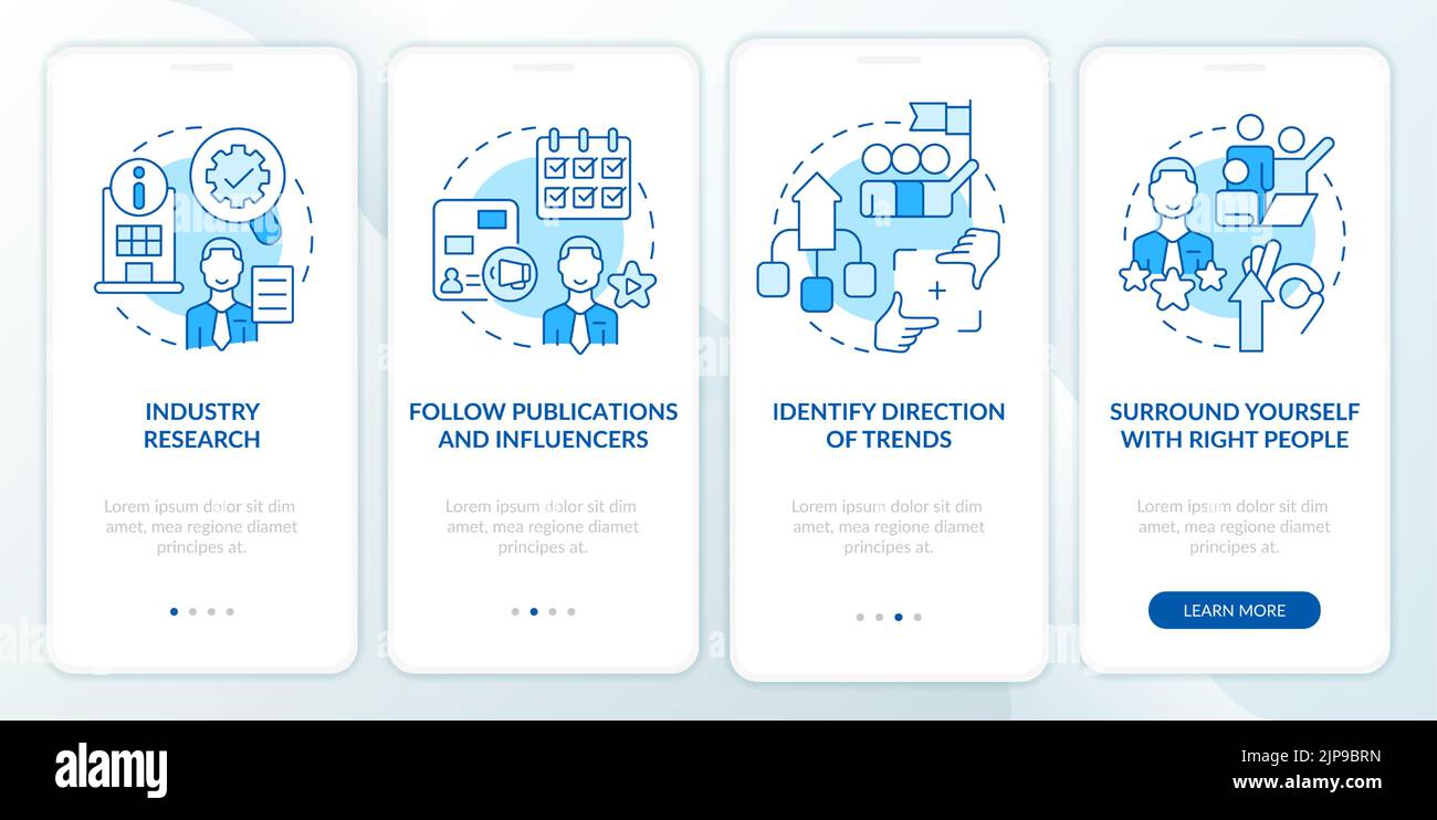 How to identify trends blue onboarding mobile app screen Stock Vector Image & Art - Alamy