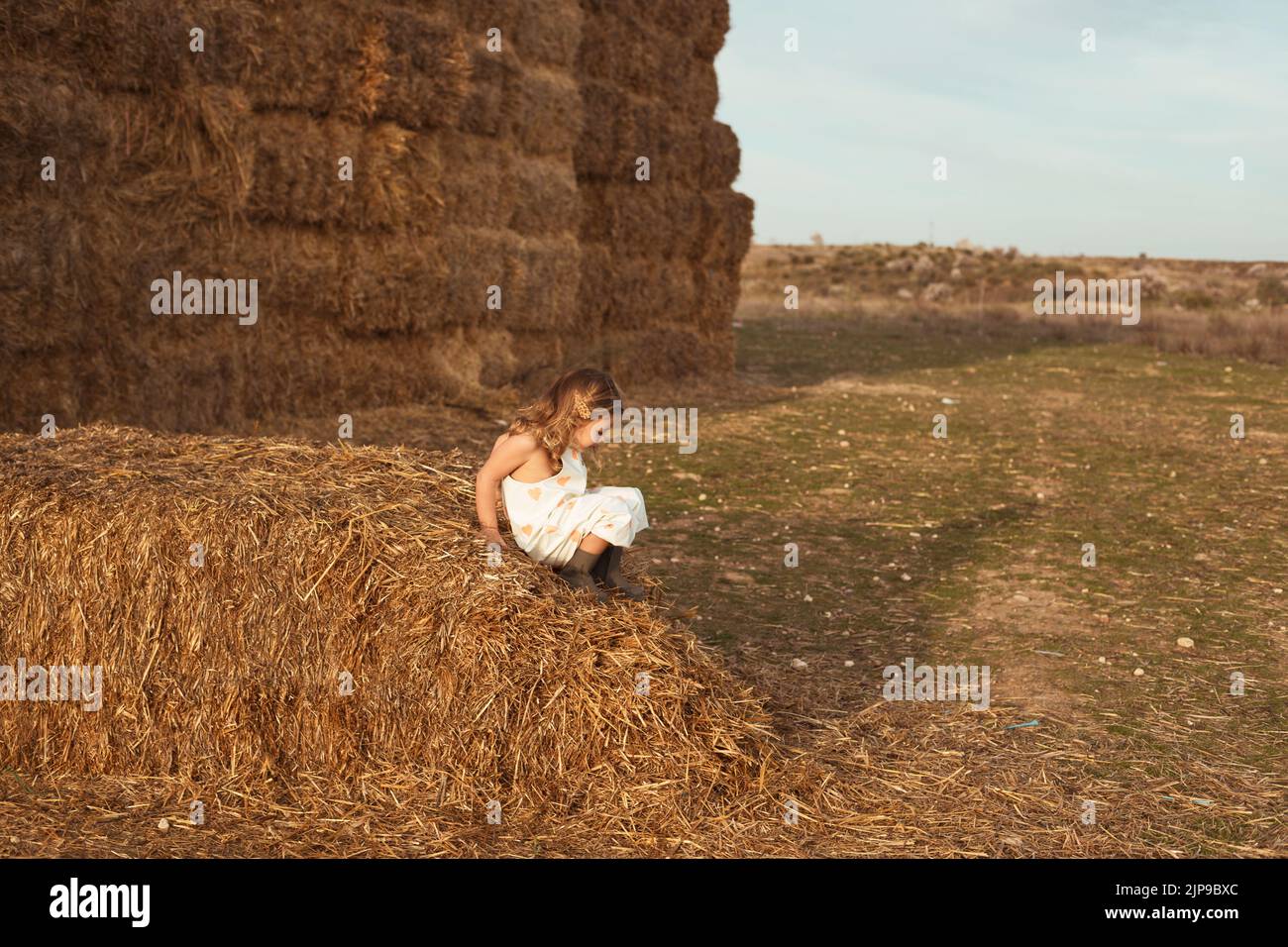 girl, rural scene, straw bales, summer, girls, country, country life ...