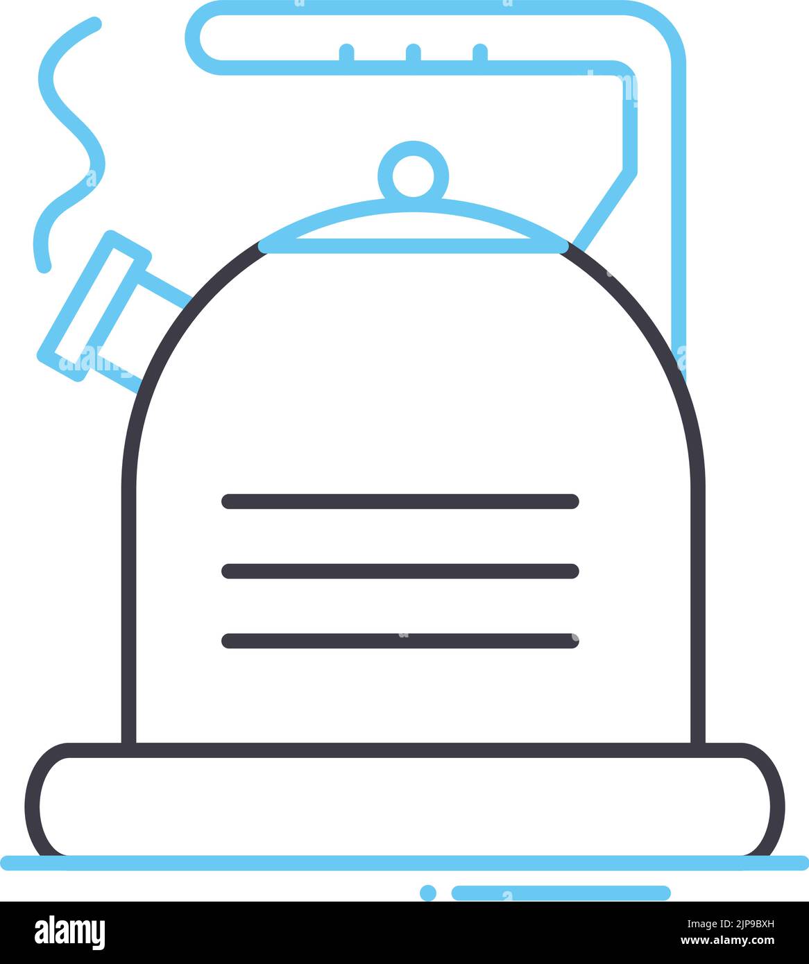 kitchen kettle line icon, outline symbol, vector illustration, concept ...