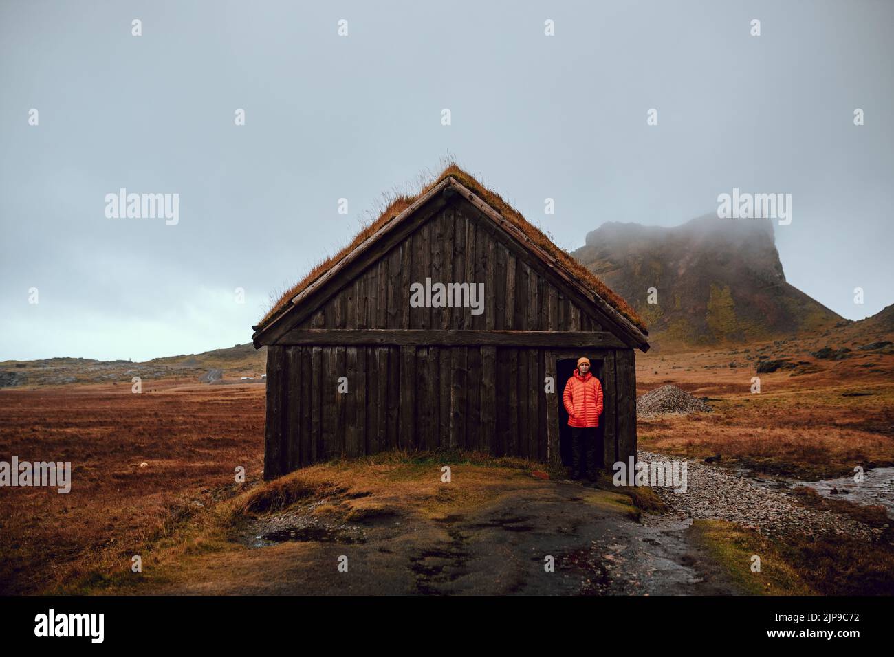 iceland, wood barn, icelands, wood barns Stock Photo - Alamy