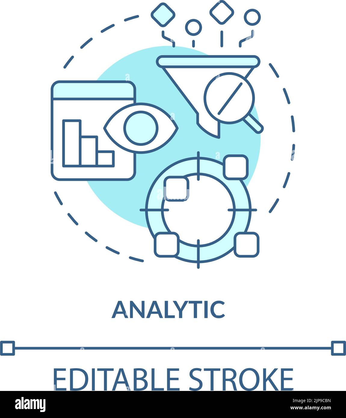 Analytic turquoise concept icon Stock Vector Image & Art - Alamy