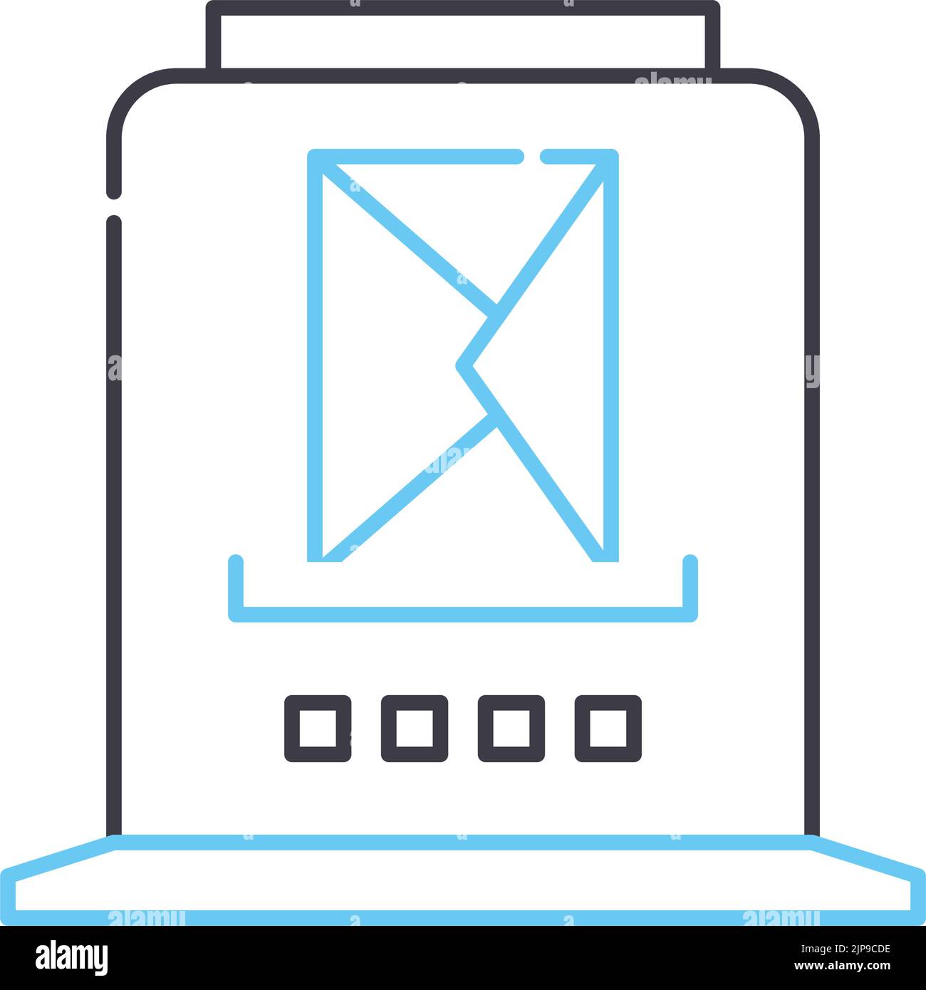 postal system line icon, outline symbol, vector illustration, concept ... postal system line icon, outline symbol, vector illustration, concept ...