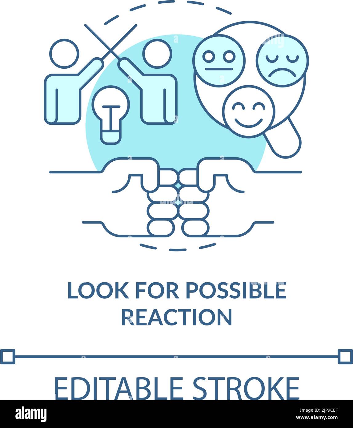 Look for possible reaction turquoise concept icon Stock Vector Image ...