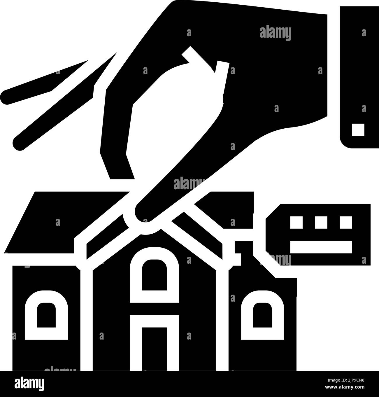 assistance rental property estate home glyph icon vector illustration ...