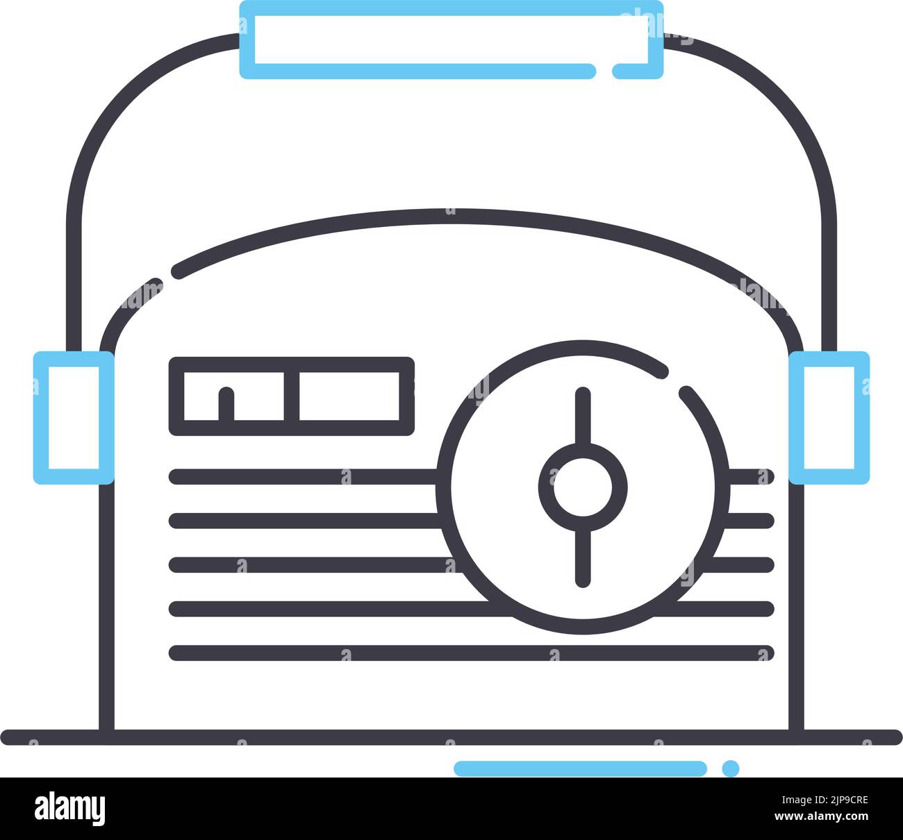 modern radio line icon, outline symbol, vector illustration, concept ...