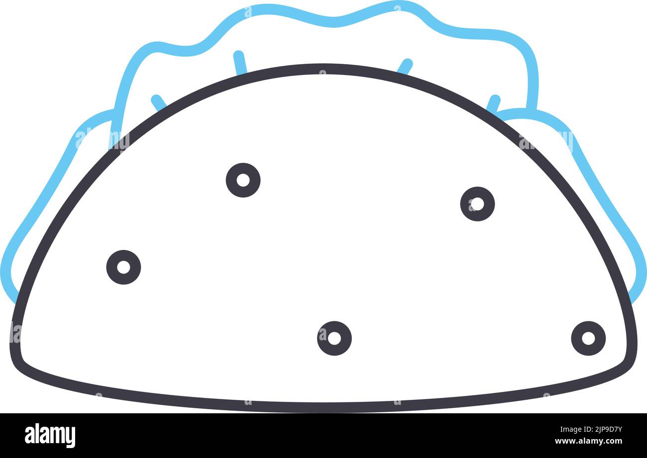 taco line icon, outline symbol, vector illustration, concept sign Stock ...