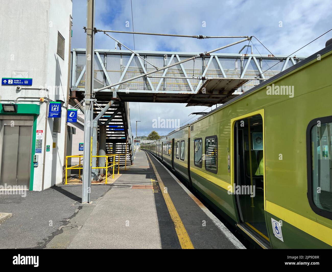 The DART train pulls into Greystones station in Dublin, Ireland Stock ...