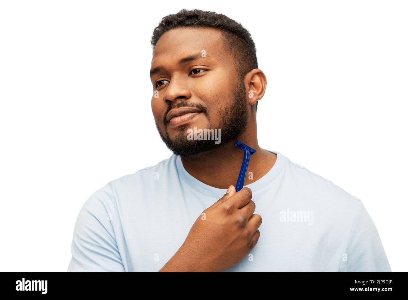african man shaving beard with razor blade Stock Photo - Alamy