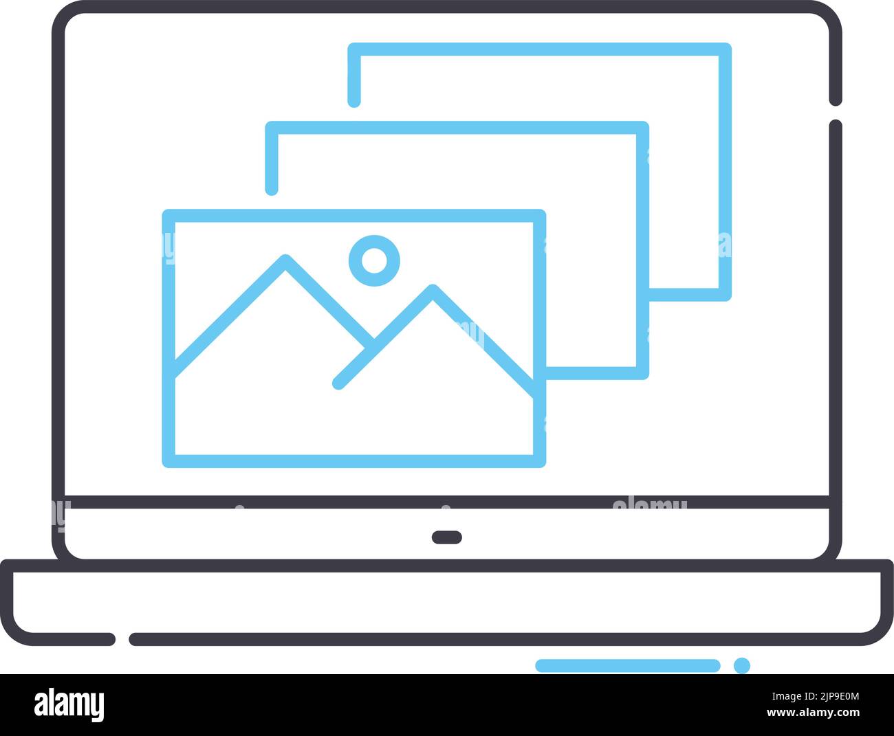 gallery line icon, outline symbol, vector illustration, concept sign ...