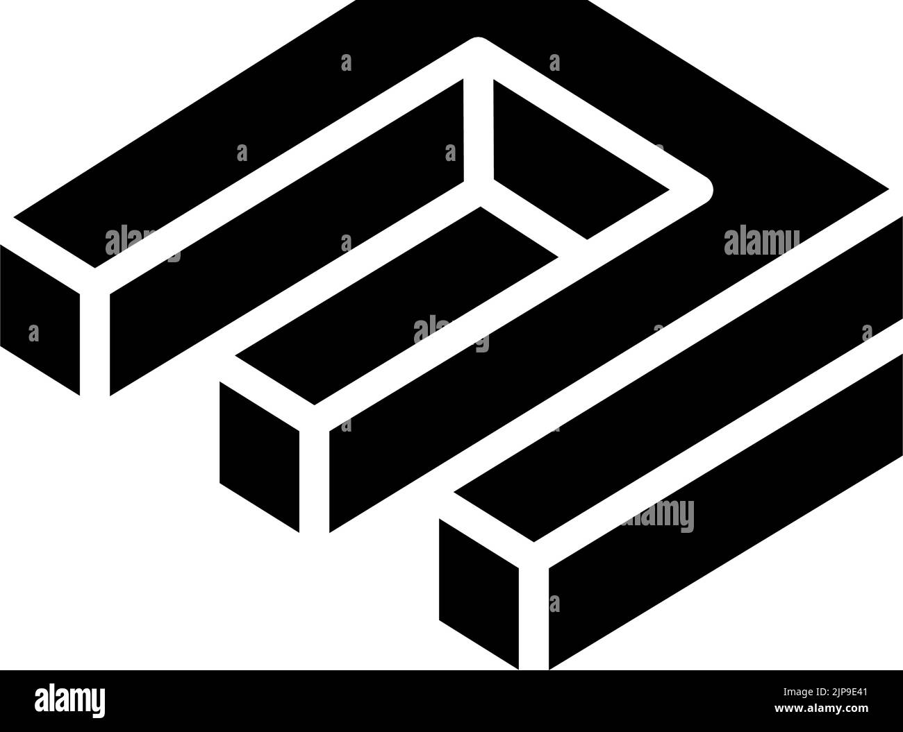 figure impossible geometric shape glyph icon vector illustration Stock ...