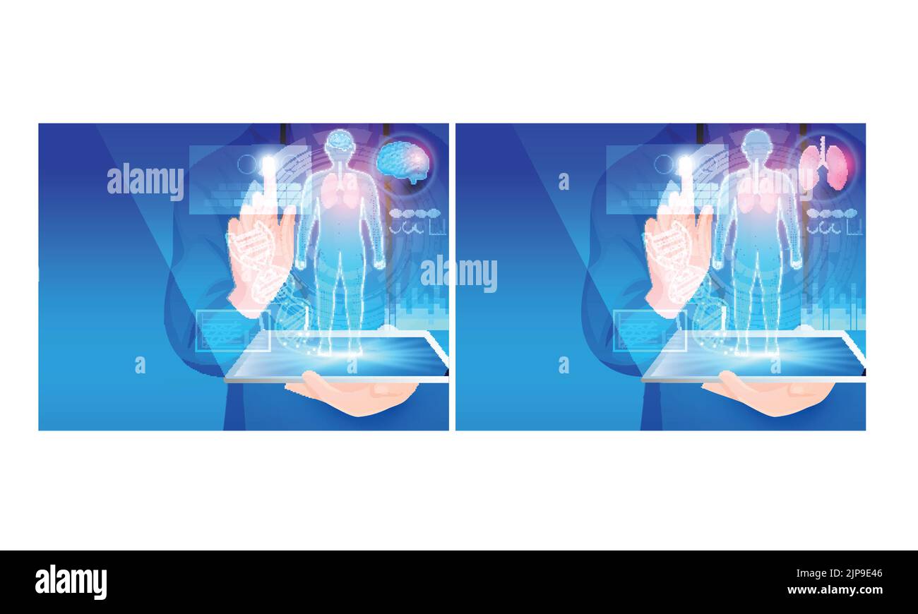 AI Medical Concept With Virtual Human, Lungs and Brain Organs Observed ...