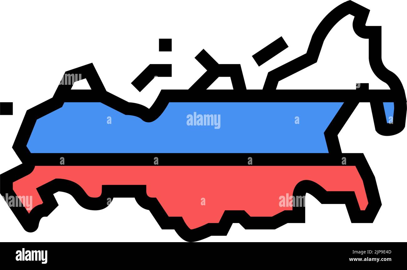 russia country map flag color icon vector illustration Stock Vector ...