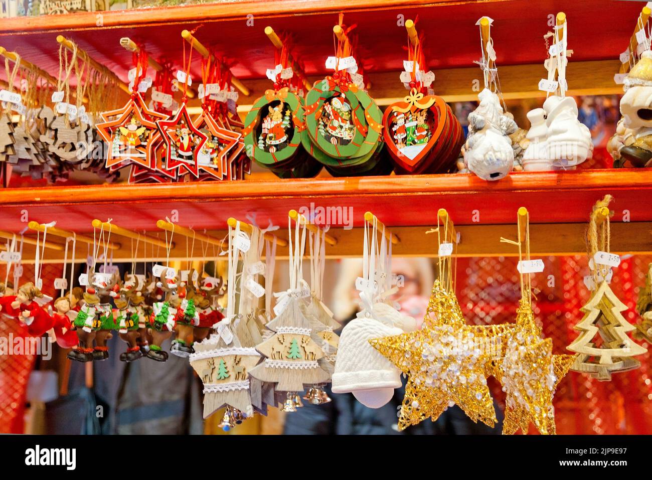Christmas Ornaments, beautiful holiday decorations in Colmar village ...