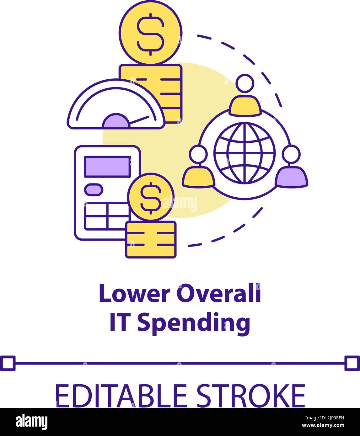 Lower overall IT spending concept icon Stock Vector Image & Art - Alamy