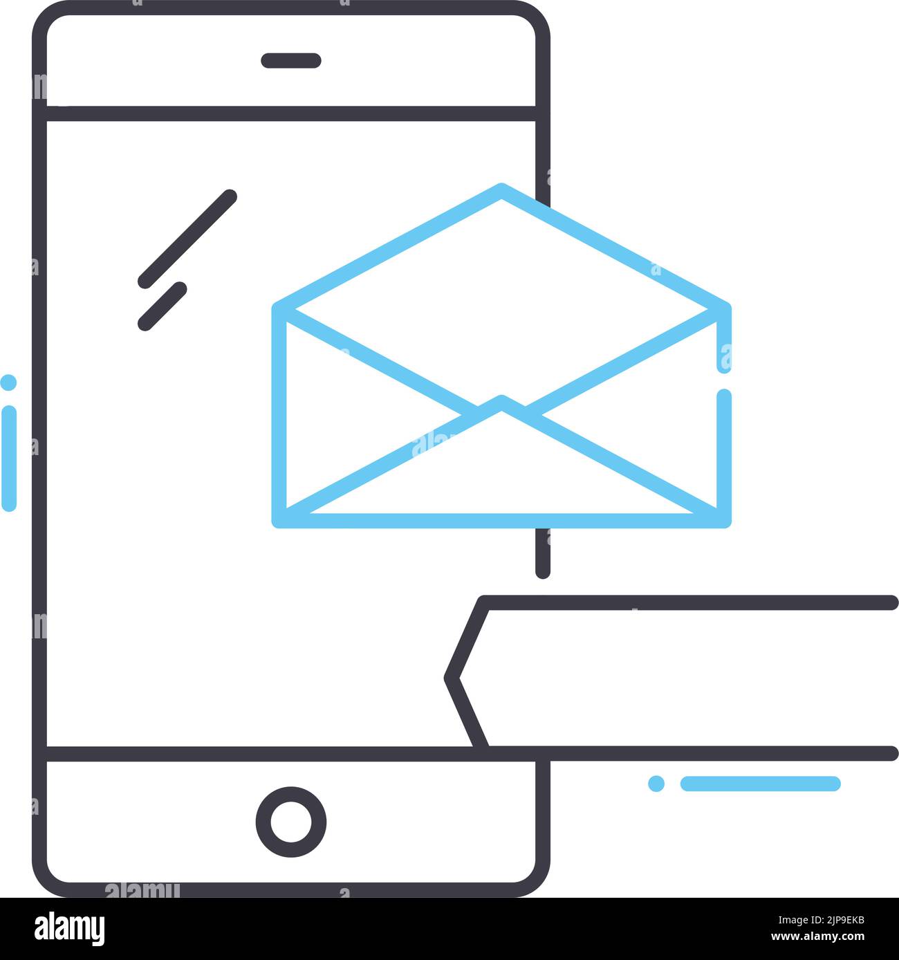 mobile incoming mail line icon, outline symbol, vector illustration, concept sign Stock Vector ...