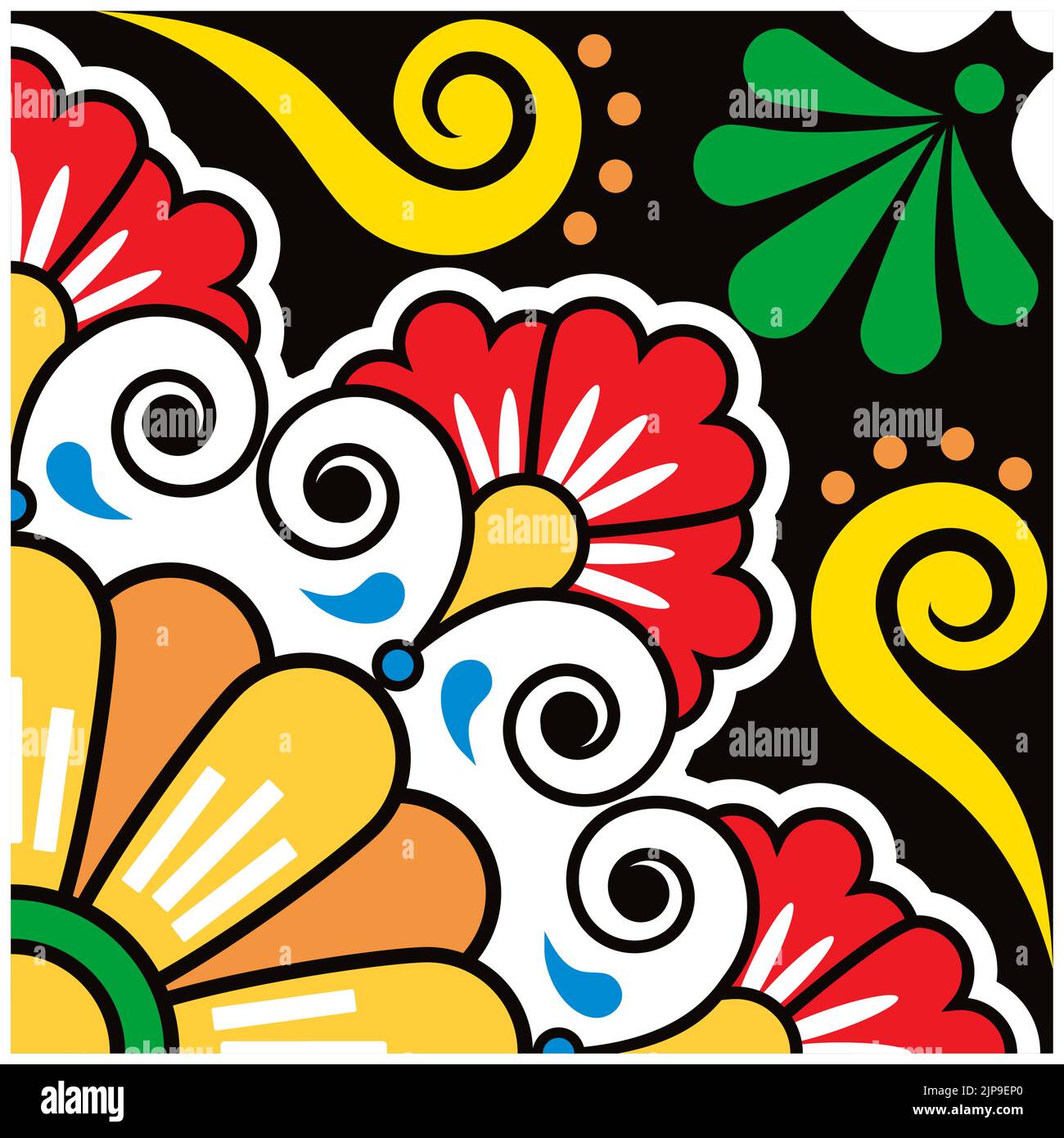 Mexican talavera vector tile design - colorful seamless pattern with ...