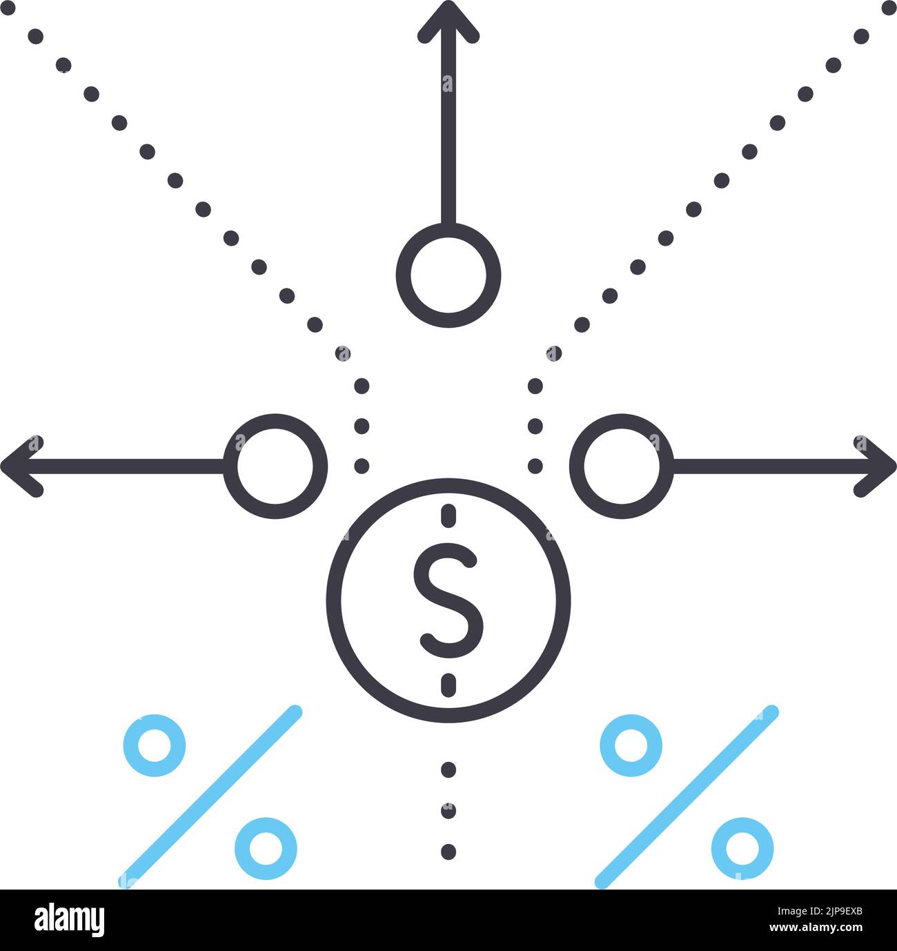 revenue model line icon, outline symbol, vector illustration, concept ...