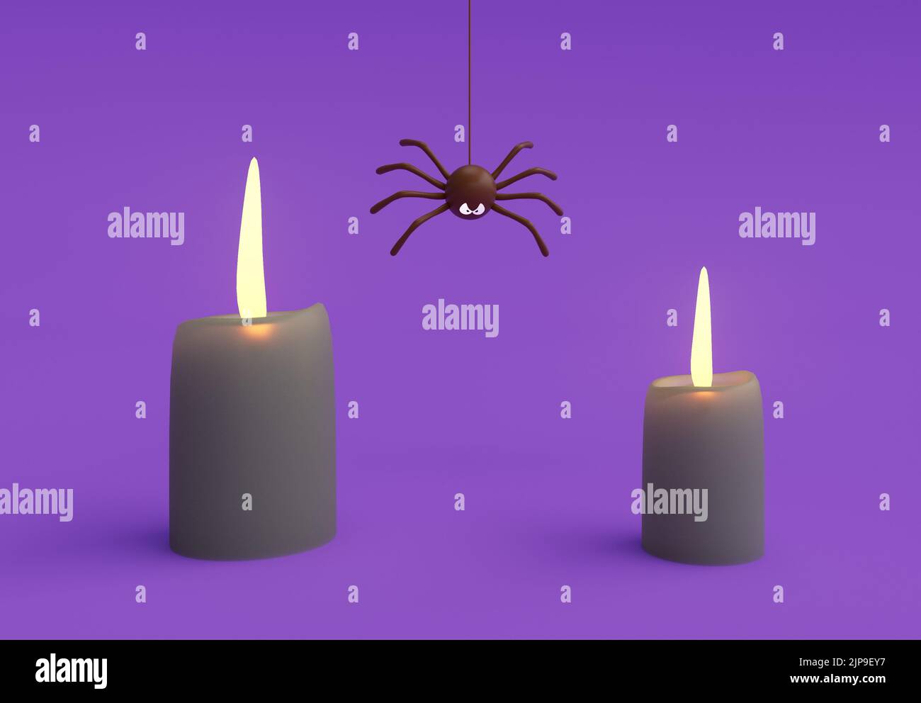 3d rendering of Halloween scene ,white ghost, skull and spooky, minimal ...