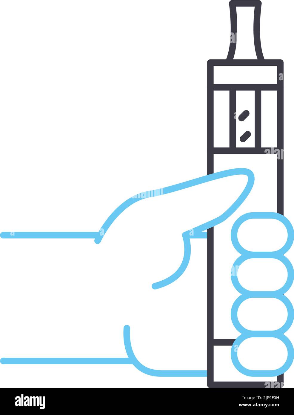 vaping line icon, outline symbol, vector illustration, concept sign ...