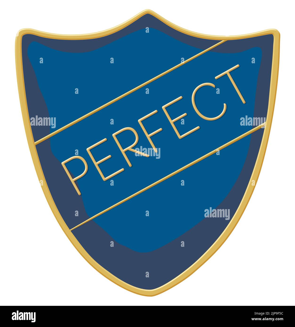 Graphic illustration of a blue traditional school prefect's badge, with ...