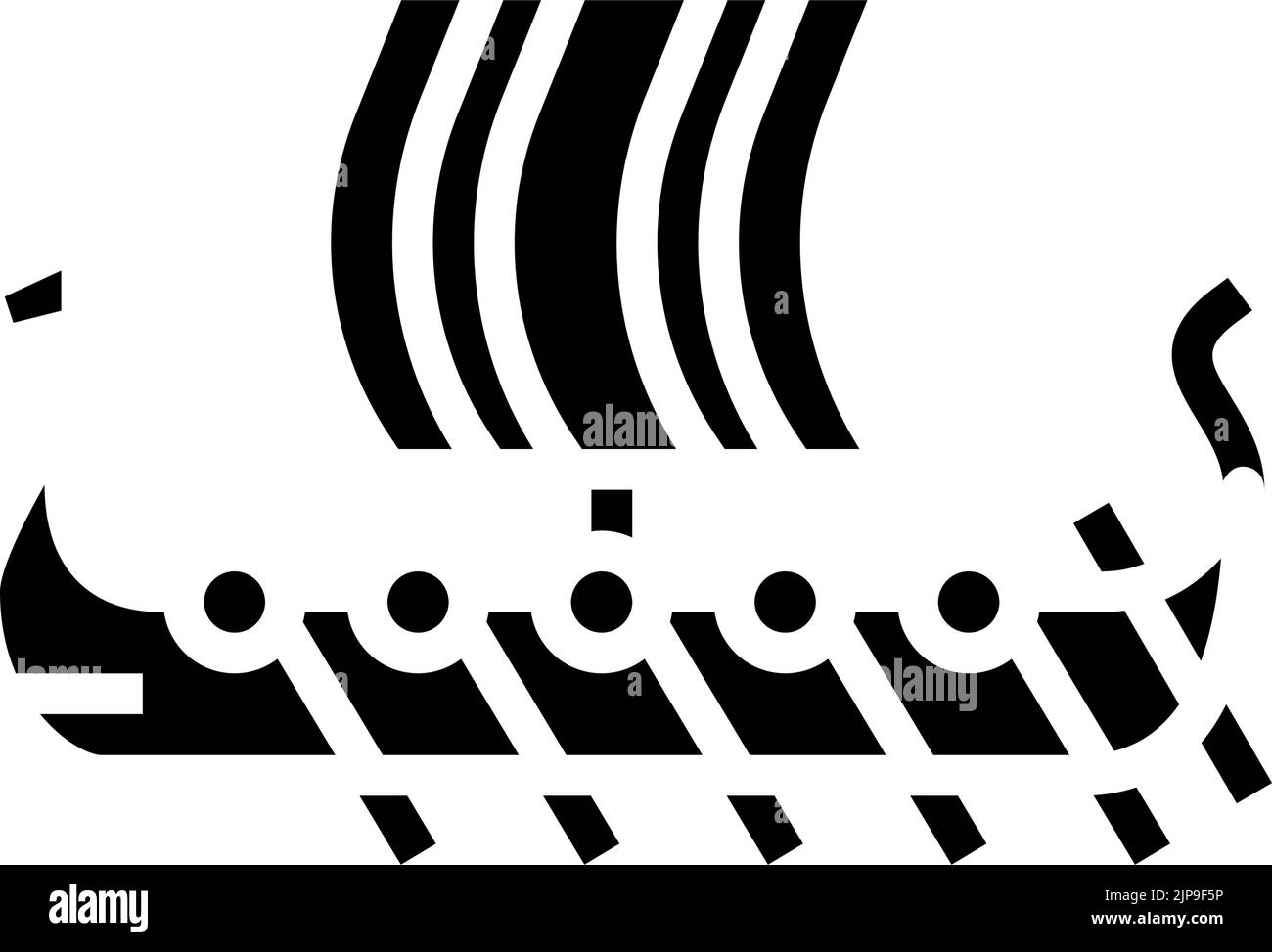 Ship Boat Viking Glyph Icon Vector Illustration Stock Vector Image