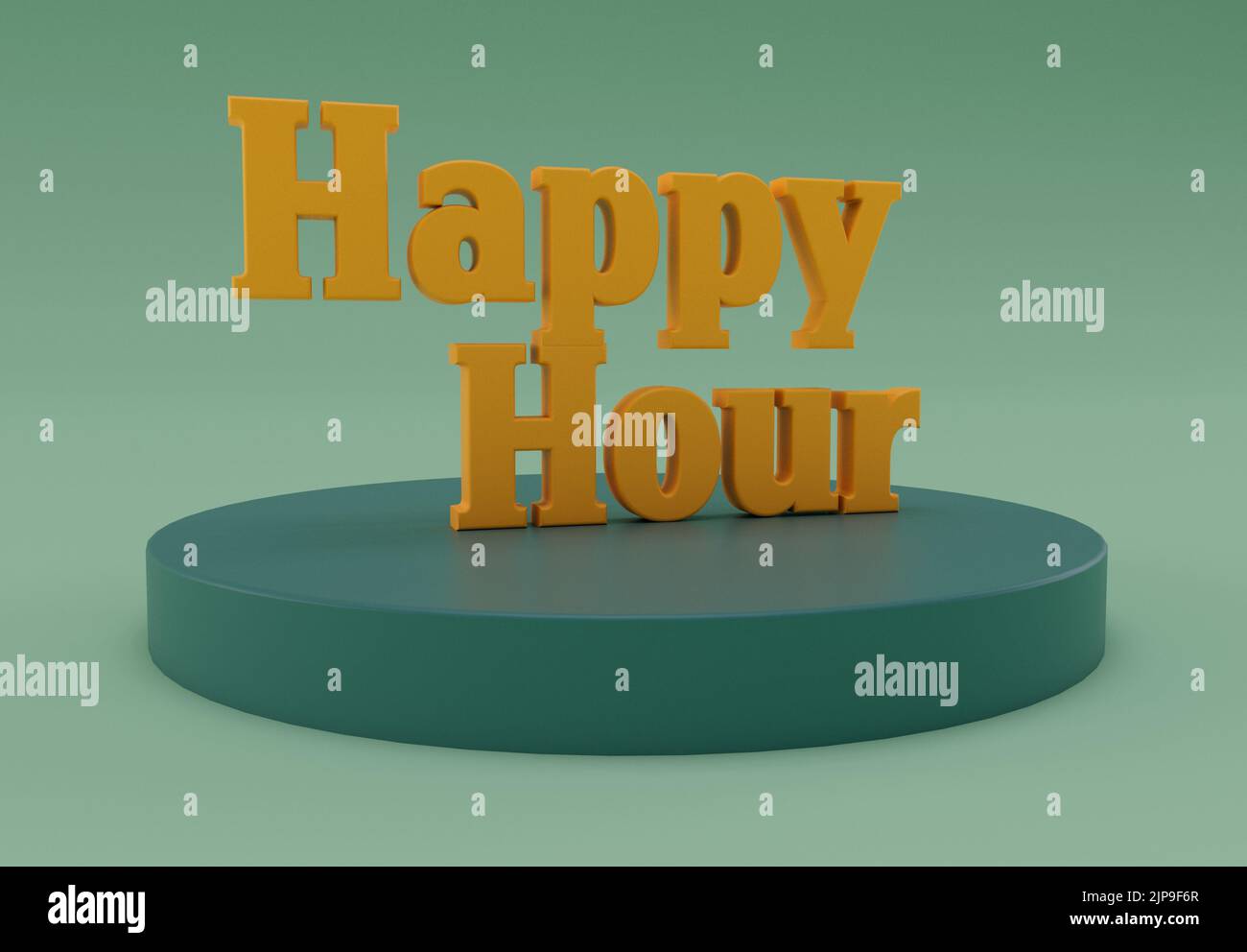 Happy Hour gold color, 3d rendering of happy hour at the bar, minimal ...