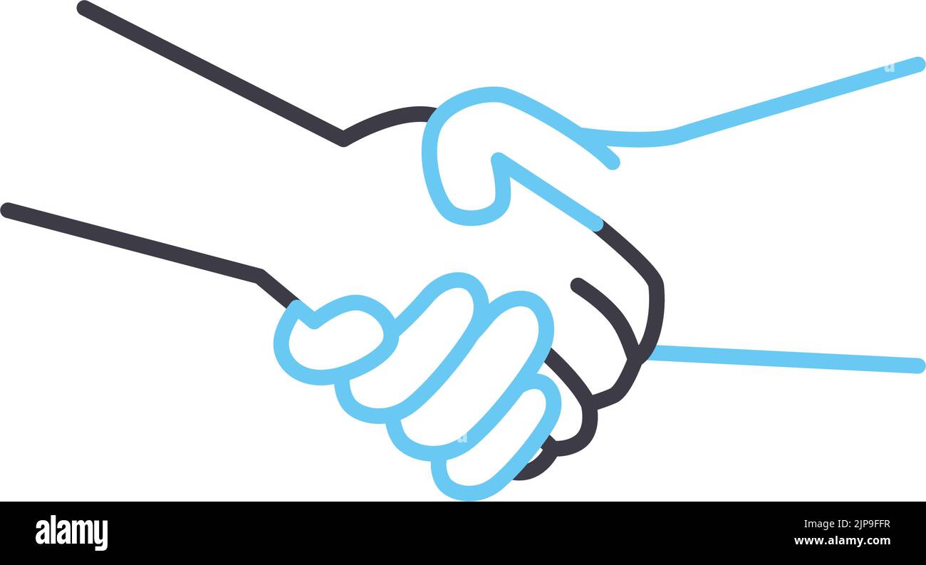 partners handshake line icon, outline symbol, vector illustration ...