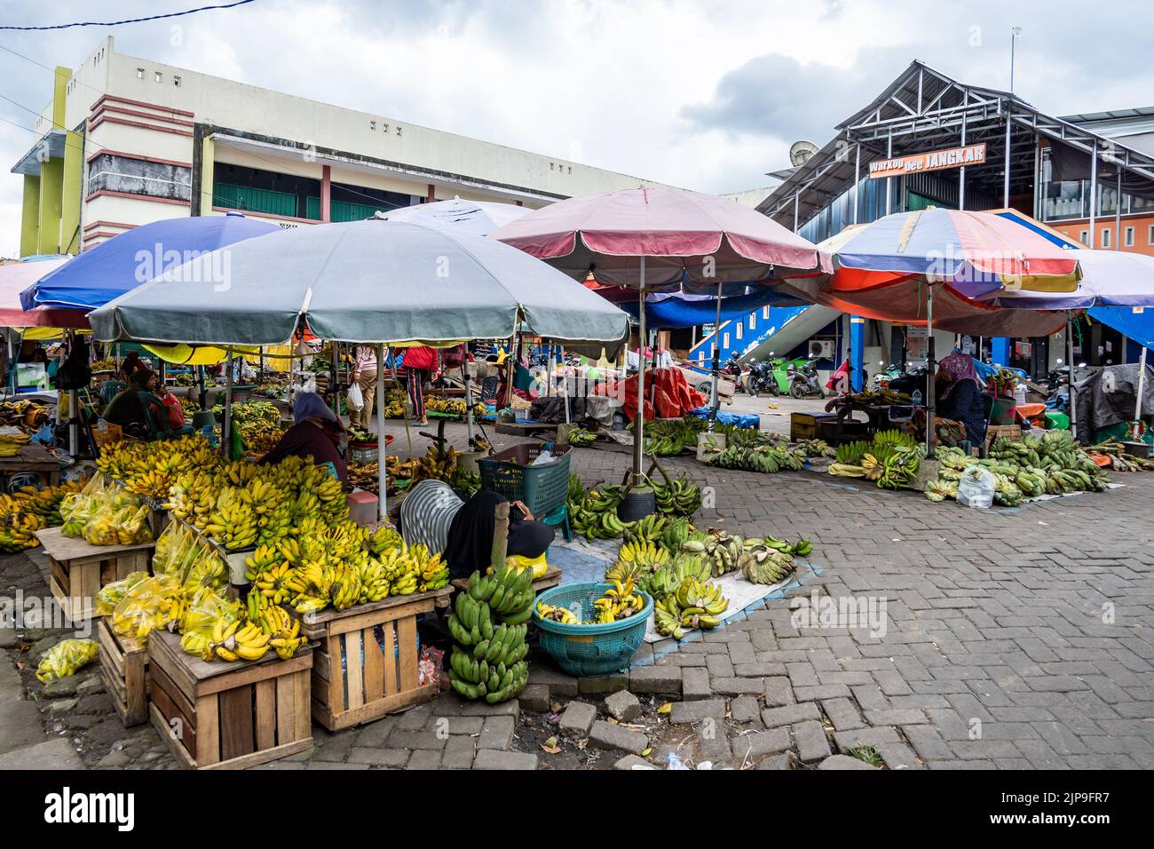 A market selling bananas and other fruits. Ternate, Indonesia Stock ...