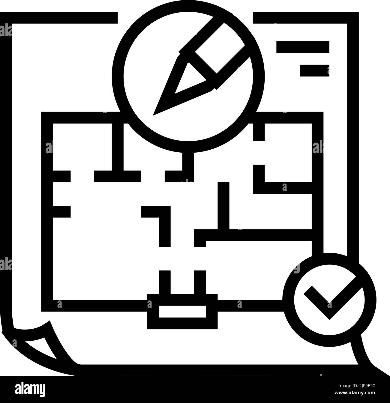 space planning room interior line icon vector illustration Stock Vector ...