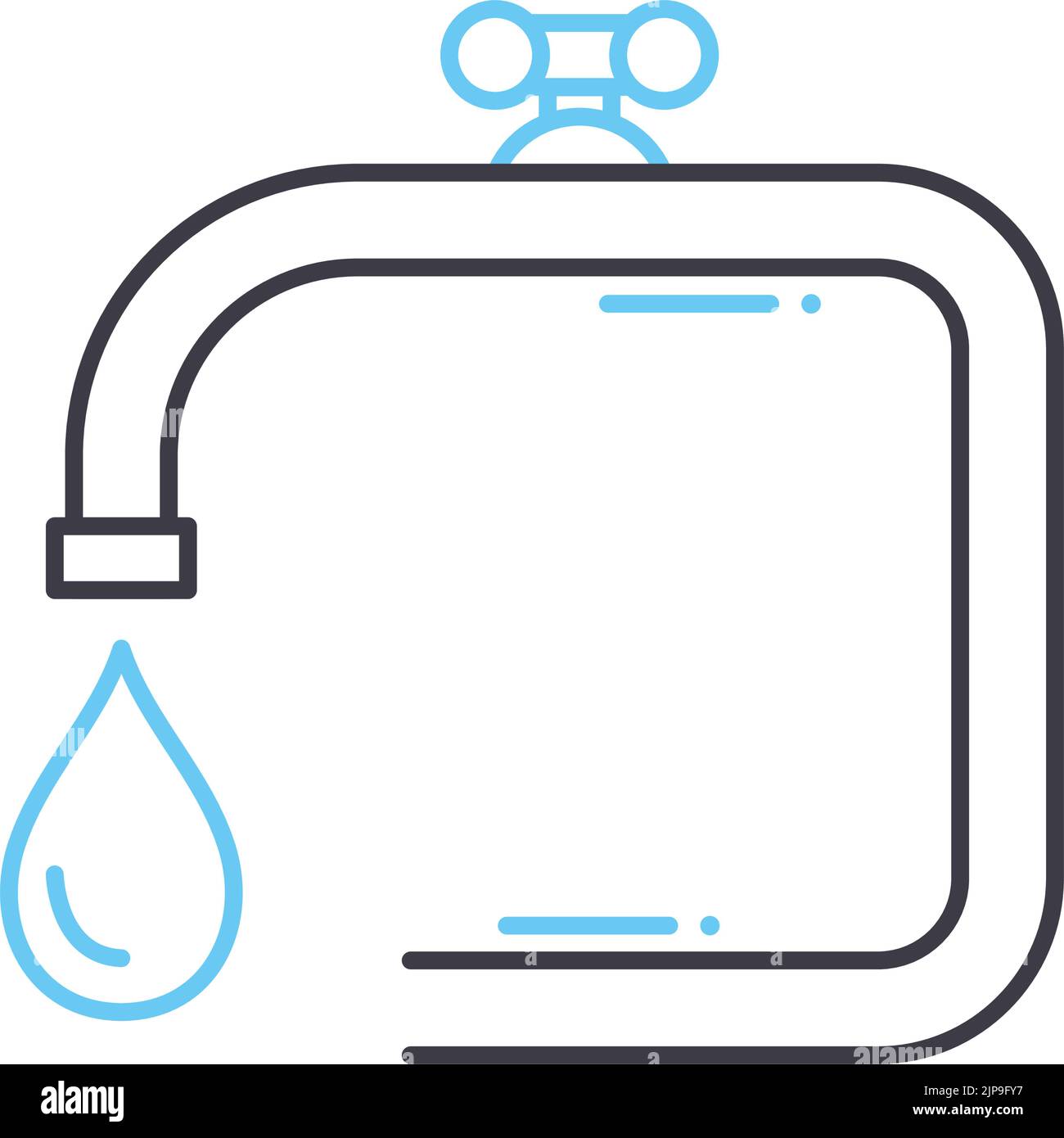 water supply line icon, outline symbol, vector illustration, concept ...