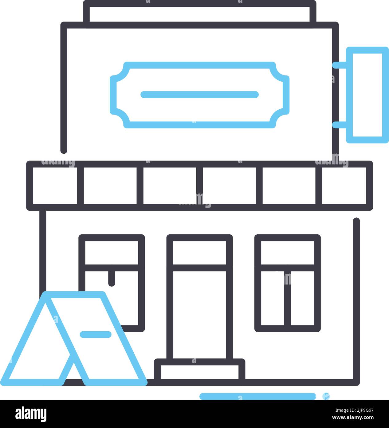 store building line icon, outline symbol, vector illustration, concept ...