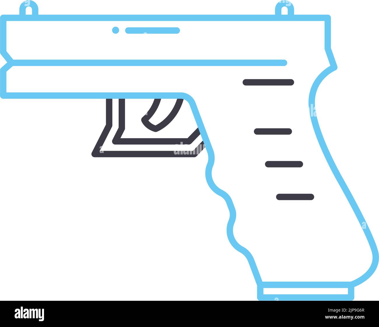 gun line icon, outline symbol, vector illustration, concept sign Stock ...