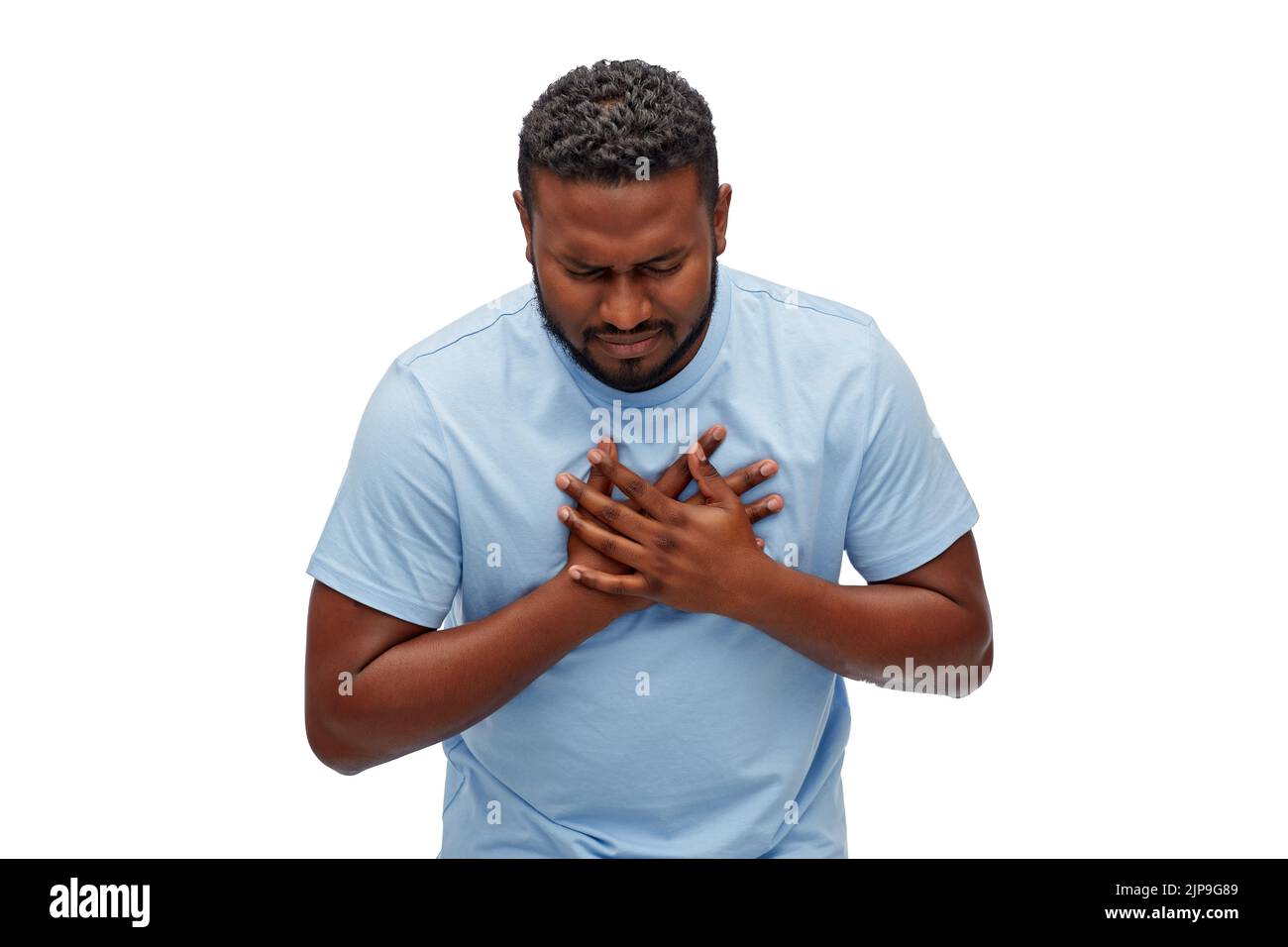 african american man suffering from heart ache Stock Photo - Alamy