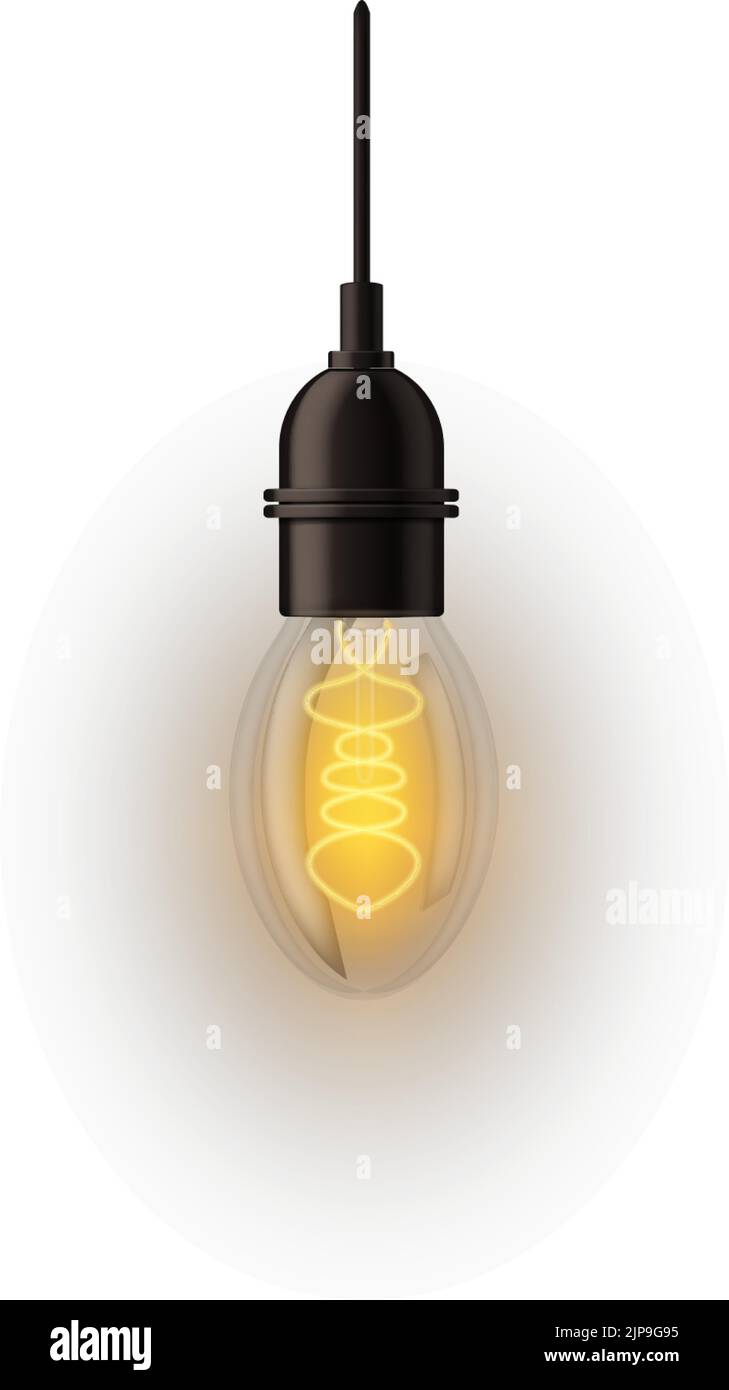 Ceiling lamp. Hanging electric glowing light bulb Stock Vector Image ...