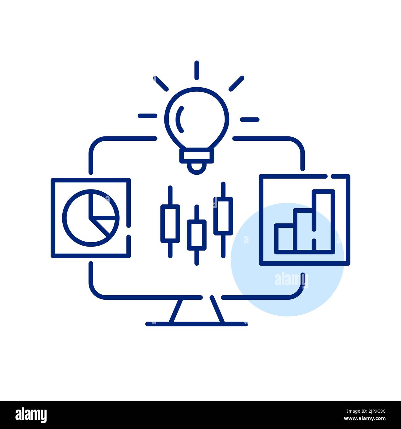 Stock trading platform on computer. Pixel perfect, editable stroke line art icon Stock Vector ...