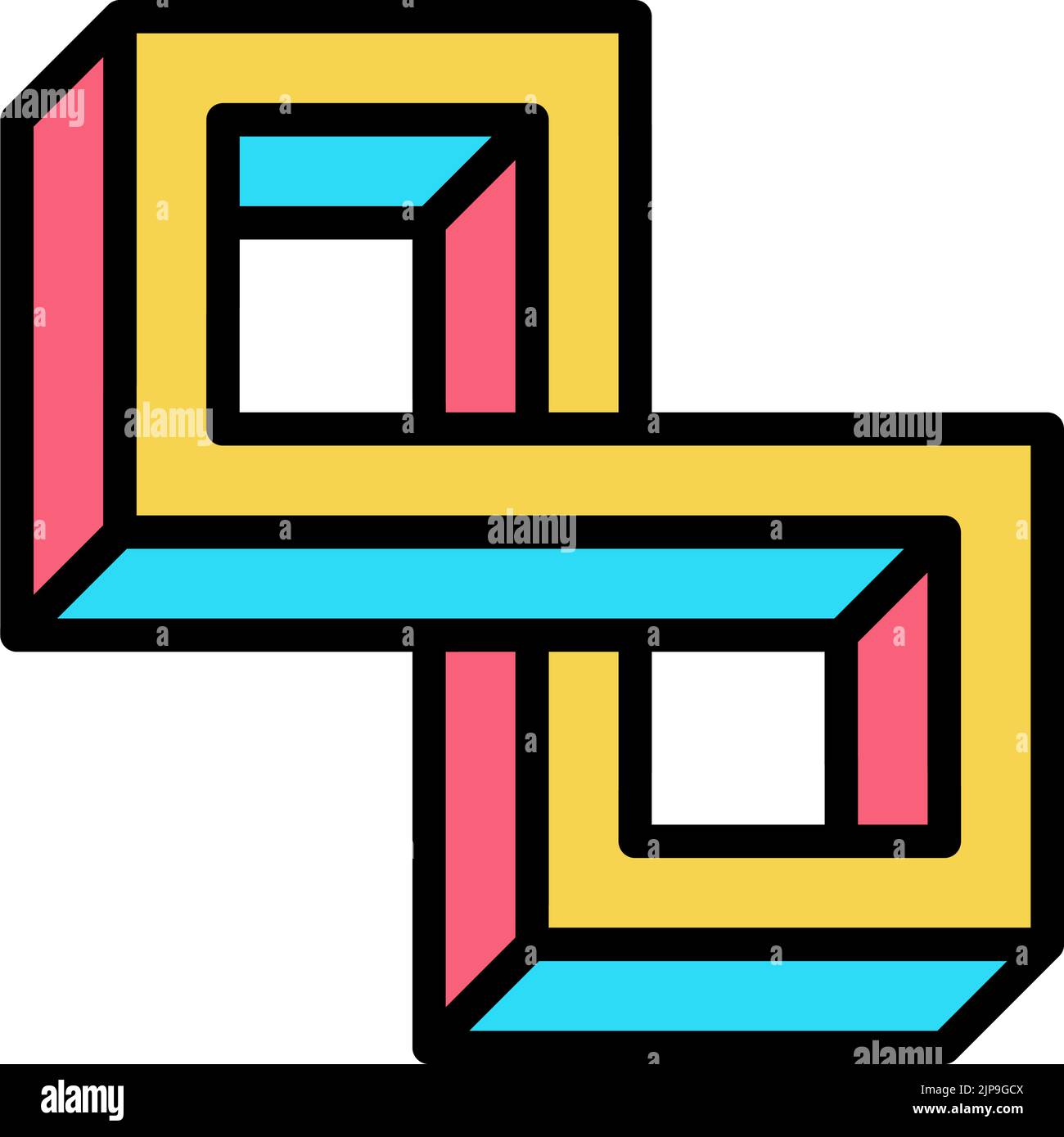 optical impossible geometric shape color icon vector illustration Stock ...